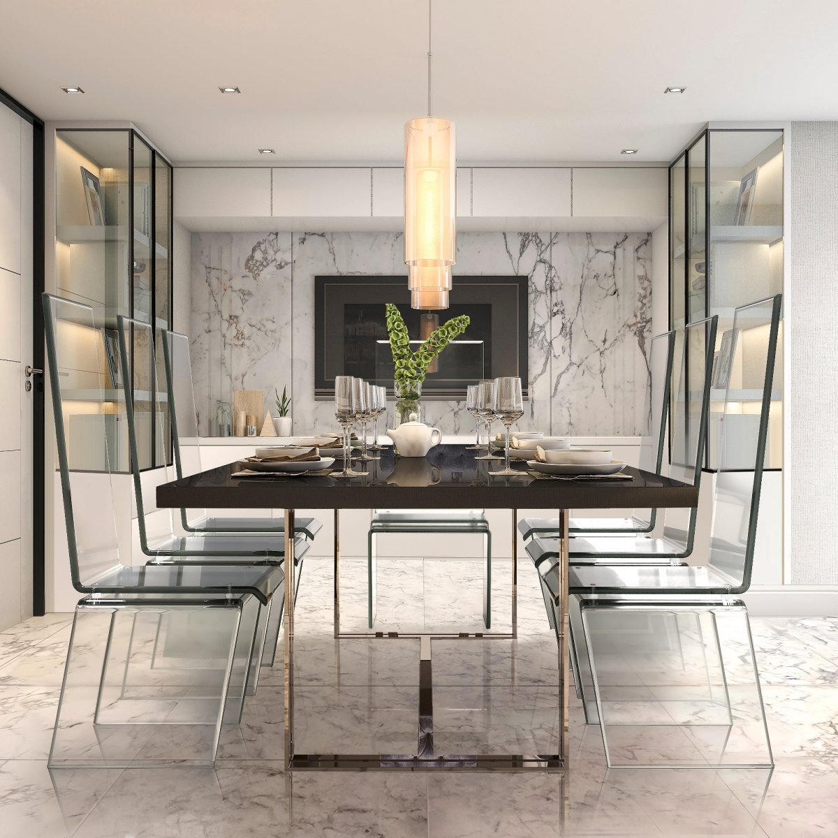 Dine in Style with Clear Acrylic Dining Table and Chairs - Shop Now ...