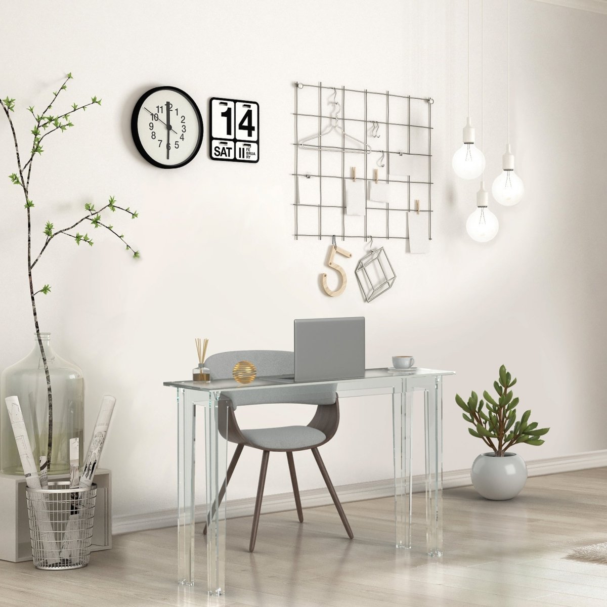 Classic Desk - Clear Acrylic Modern Style Writing Desk – Stauber ...