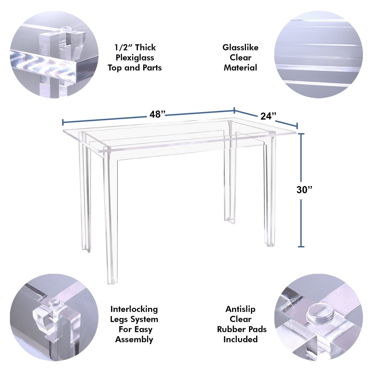 Clear Acrylic Writing Desk by STAUBER – Stauber Furnishings
