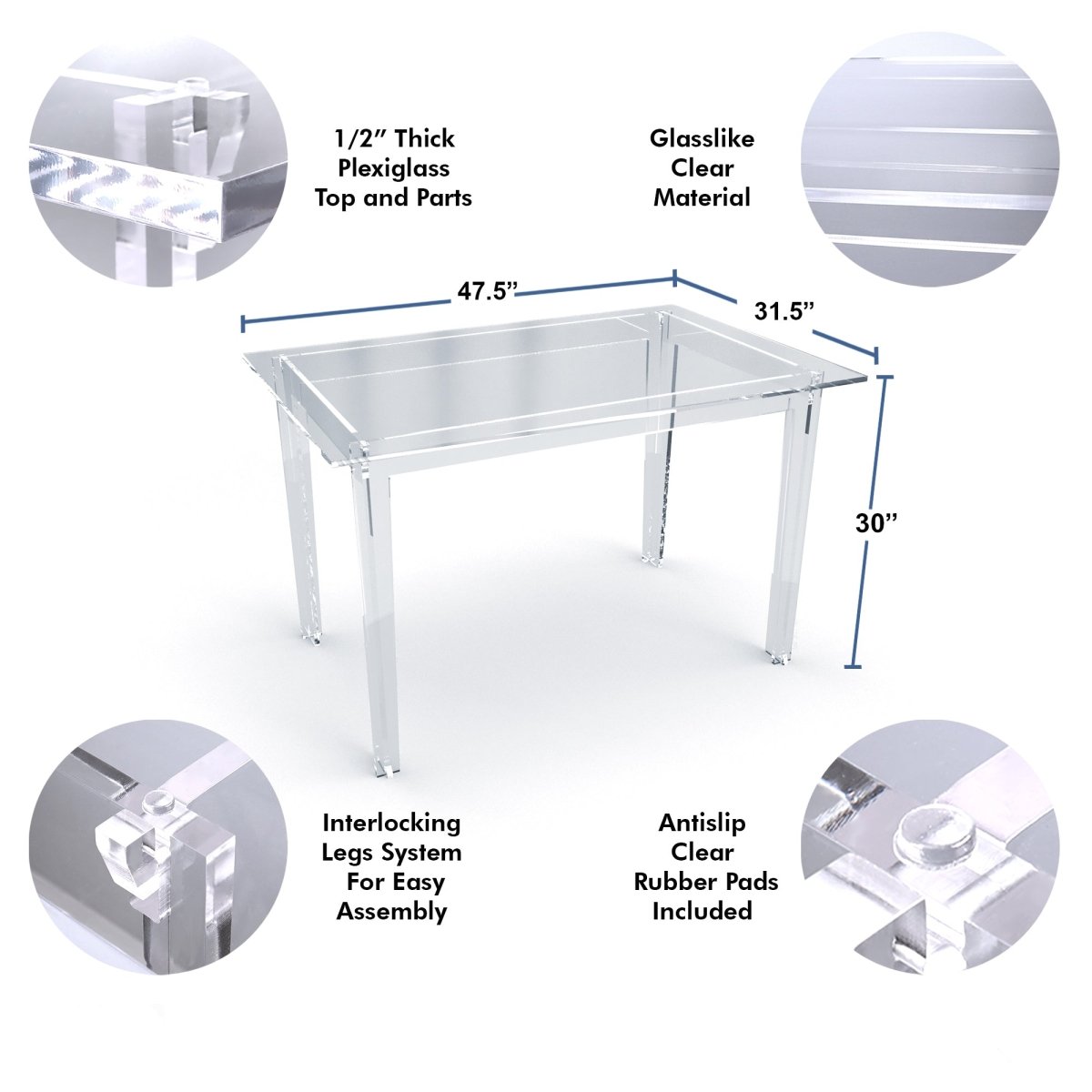 Classic Clear Acrylic Dining Table - Modernize Your Dining Space Today ...