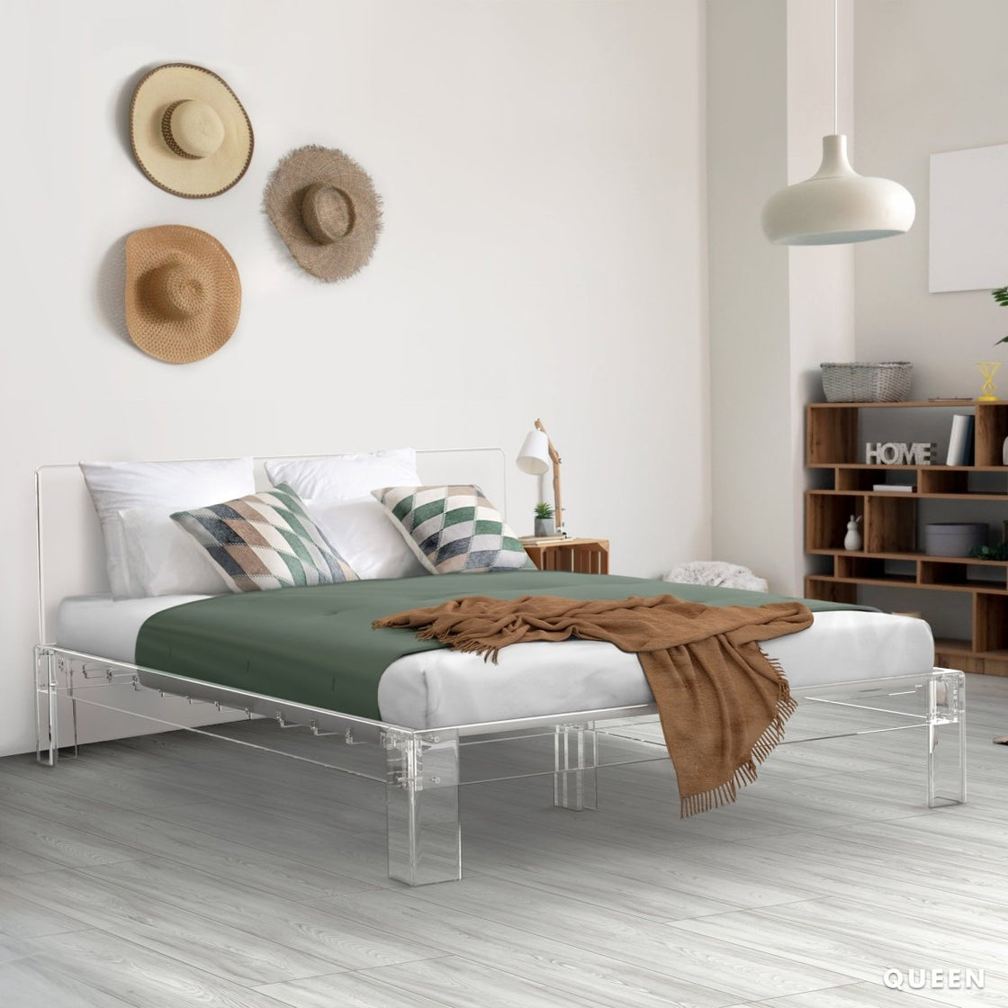 Sleep in Clarity and Style with the Lucid Dream Clear Acrylic Bed Frame ...