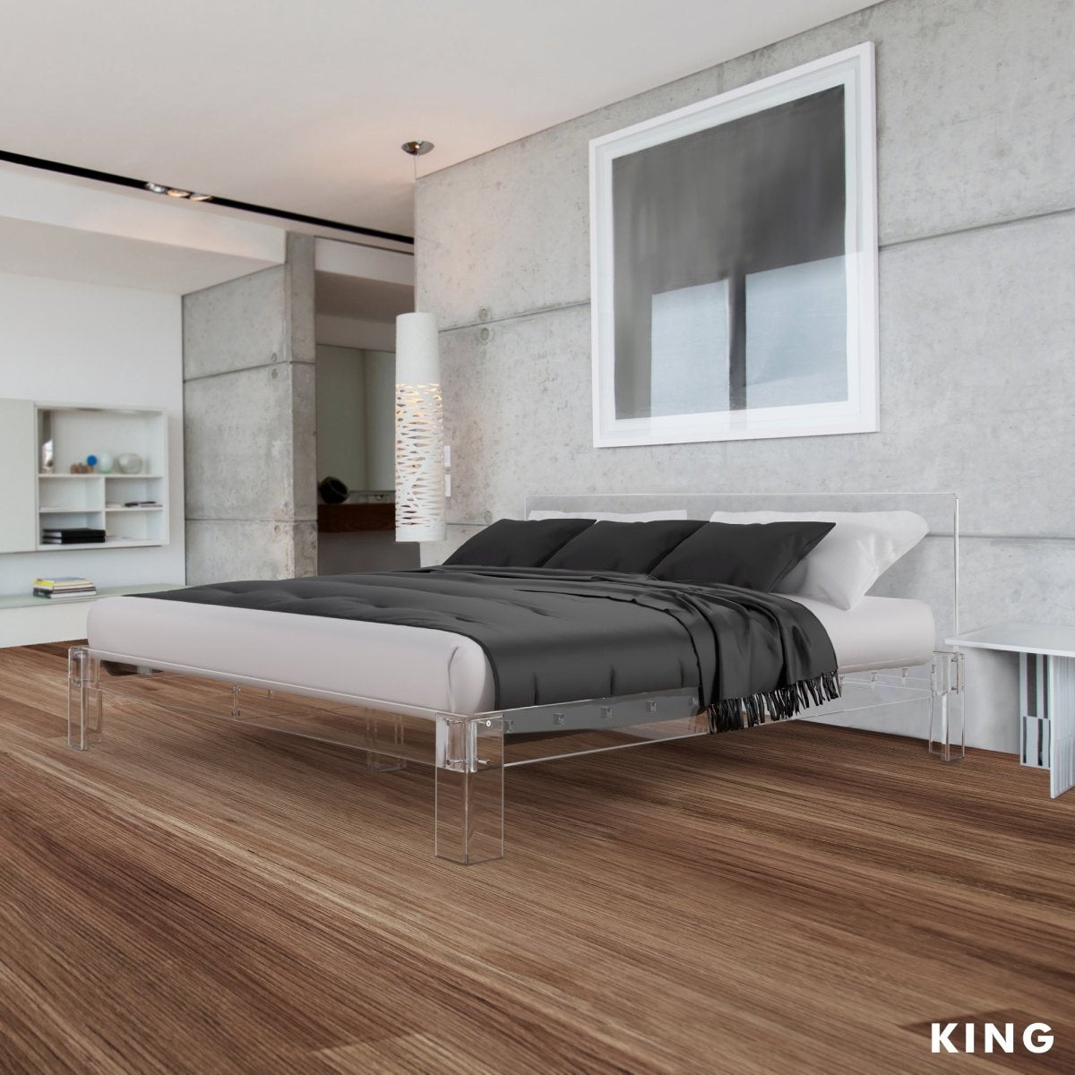 Sleep in Clarity and Style with the Lucid Dream Clear Acrylic Bed Frame ...