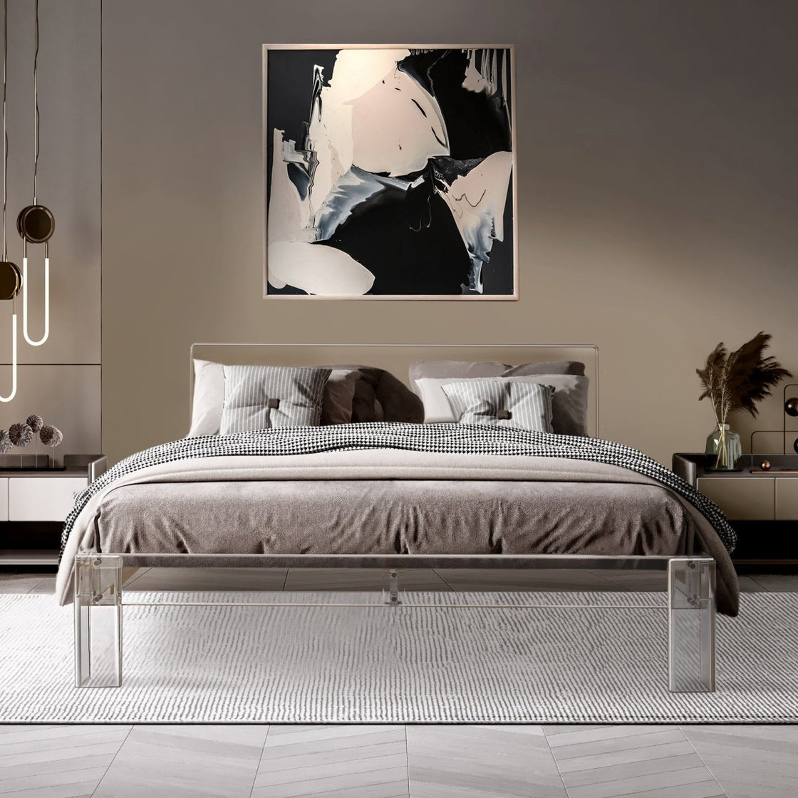 Sleep in Clarity and Style with the Lucid Dream Clear Acrylic Bed Frame ...