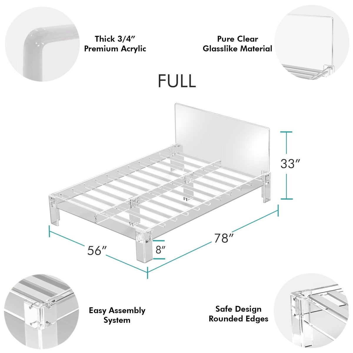 Sleep in Clarity and Style with the Lucid Dream Clear Acrylic Bed Frame ...